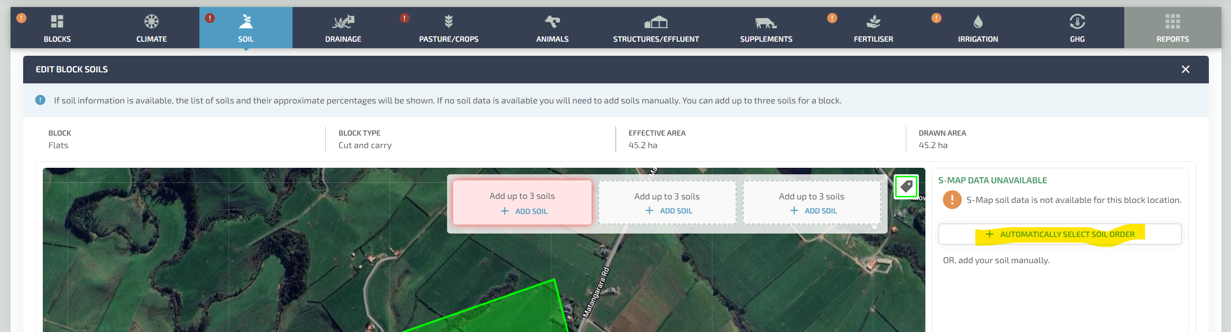 How to add soils to blocks – Overseer Knowledge base