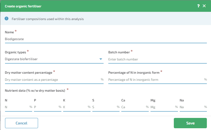 Adding biodigestate fertiliser – Overseer Knowledge base